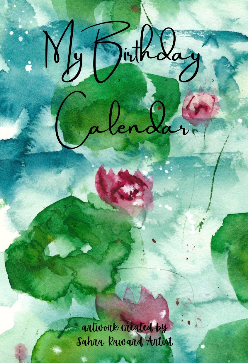 Birthday Calendar | Perpetual Celebration | Undated Planner | 12 Month ...
