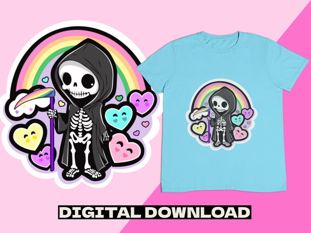 Kawaii Pastel Goth Grim Reaper - Instant Digital Download! SVG and PNG ...