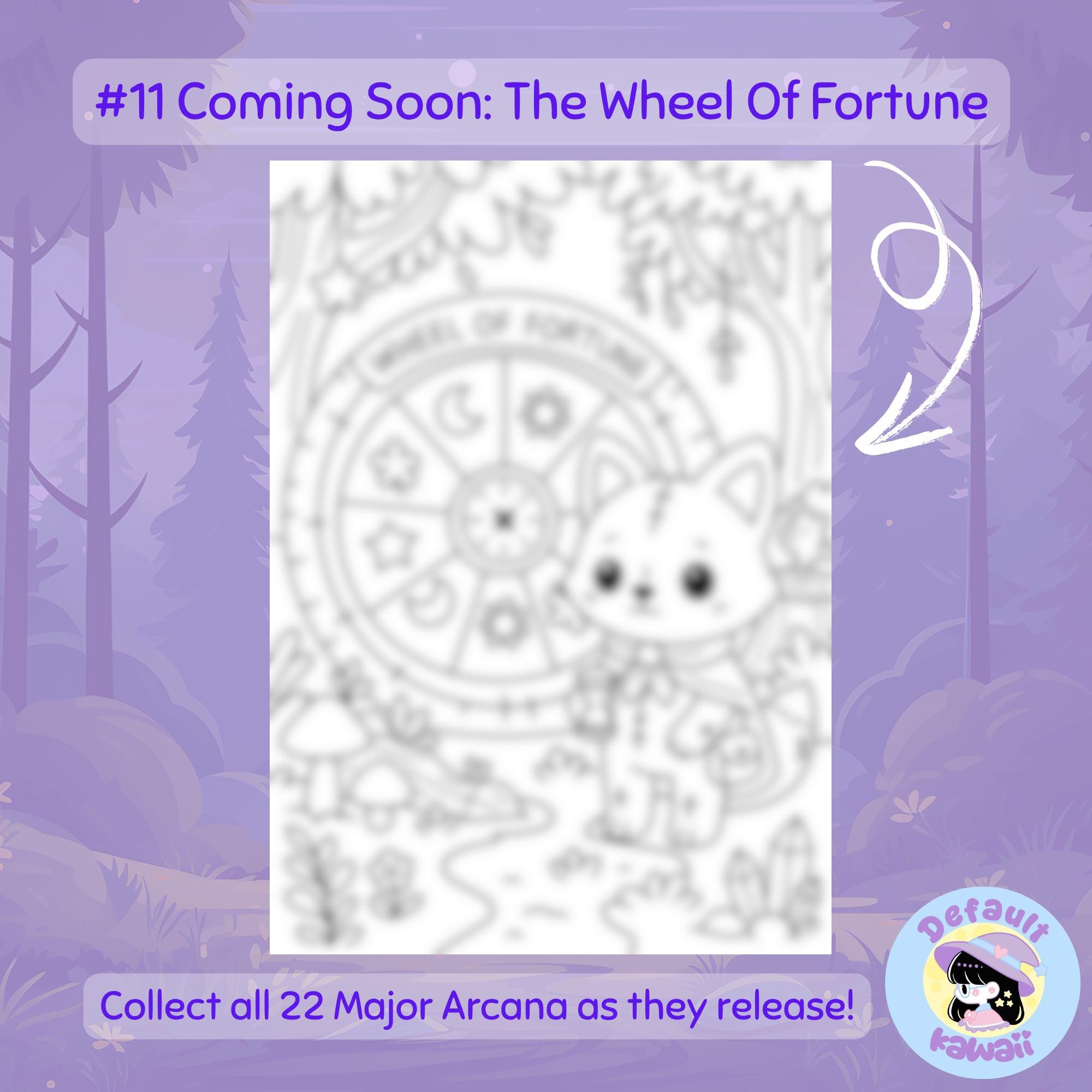 Spooky Forest Tarot Coloring Pages Kawaii Major Arcana Hand-drawn PDF ...