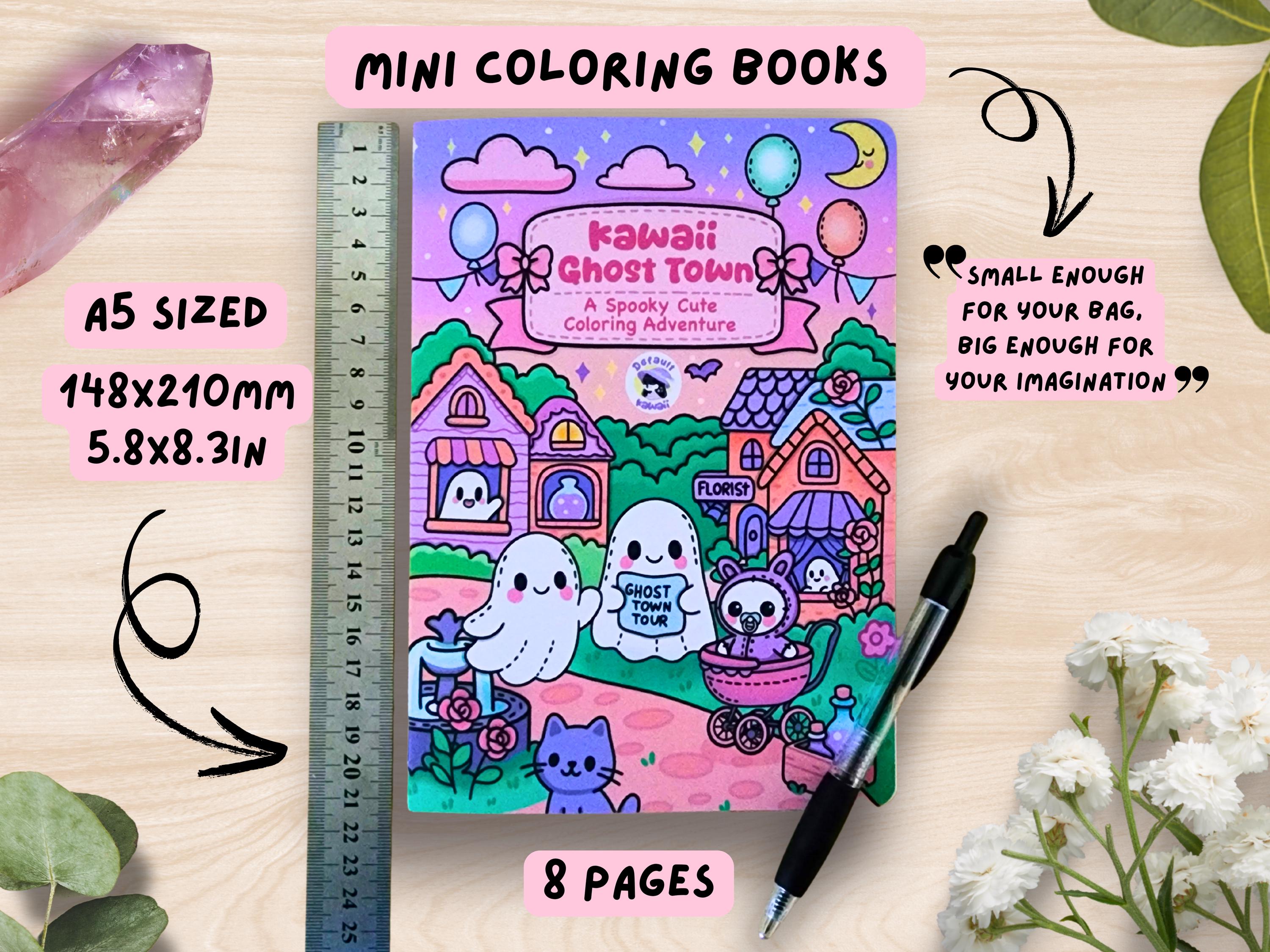 Kawaii Ghost Town Mini Coloring Book: Handmade Pastel Goth Art - Etsy