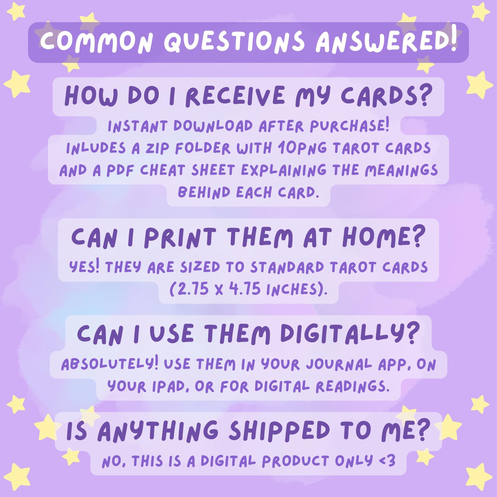 Kawaii Tarot Deck: Hand-drawn Pastel Witchcore Cards (PDF Guide ...