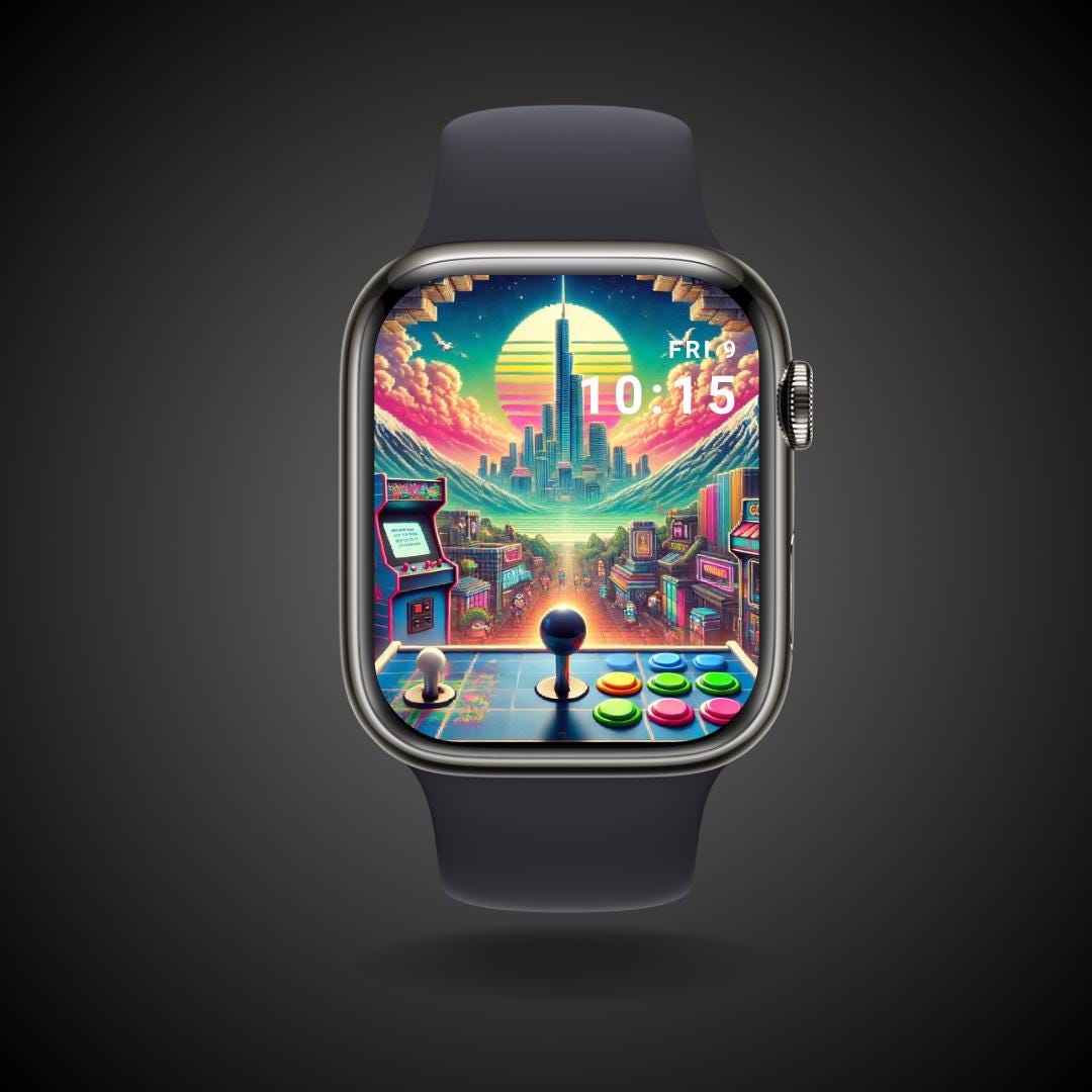 Apple Watch Face Wallpaper, Retro, Gamer Art, Digital Download ...