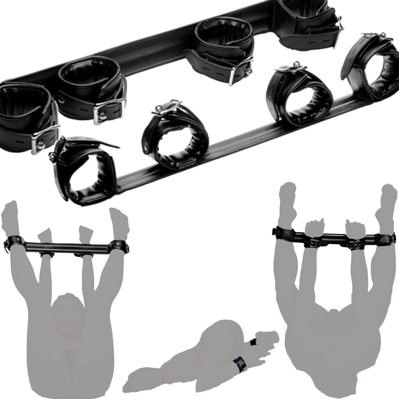 Delux Leather Leg Spreader Bar, BDSM Spreader Bar & Cuff Set, Bdsm ...