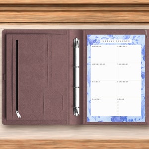 Blue Floral Daily Planner Printable, Organizational Digital Download ...
