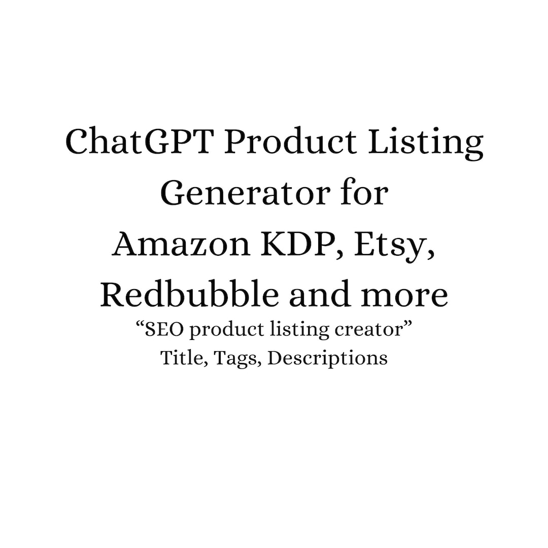 Ai-powered Product Listing Generator, Chatgpt Prompts for Title, Tags ...