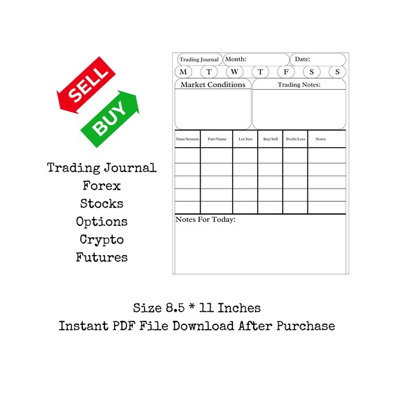 Trading Logbook Journal Printable Template for Forex Crypto - Etsy