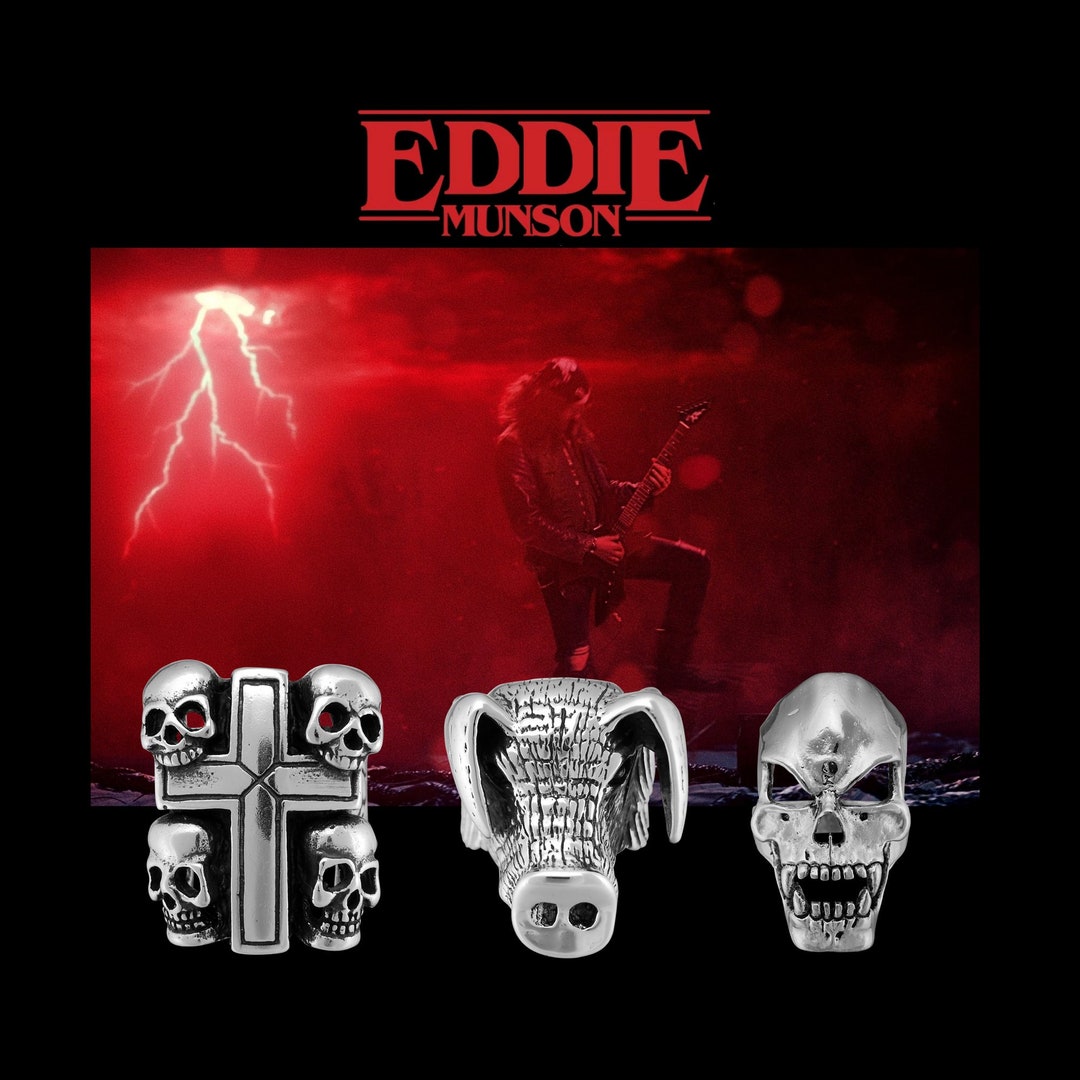 Eddie Munson Ring Collection G&S Rings Sterling Silver or - Etsy UK