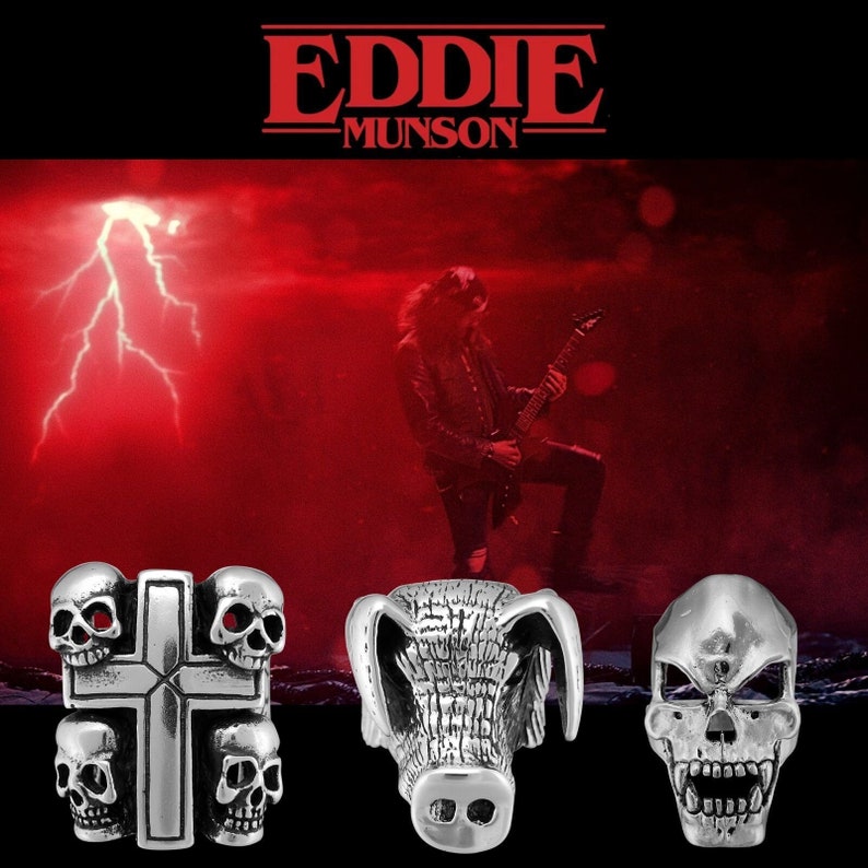 Eddie Munson Ring Collection G&S Rings Sterling Silver or - Etsy UK