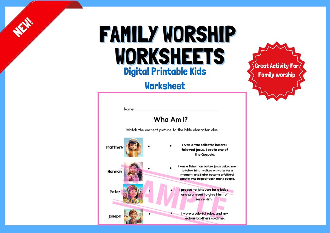 Bible Character “who Am I?” Worksheet | JW Family Worship Activity ...