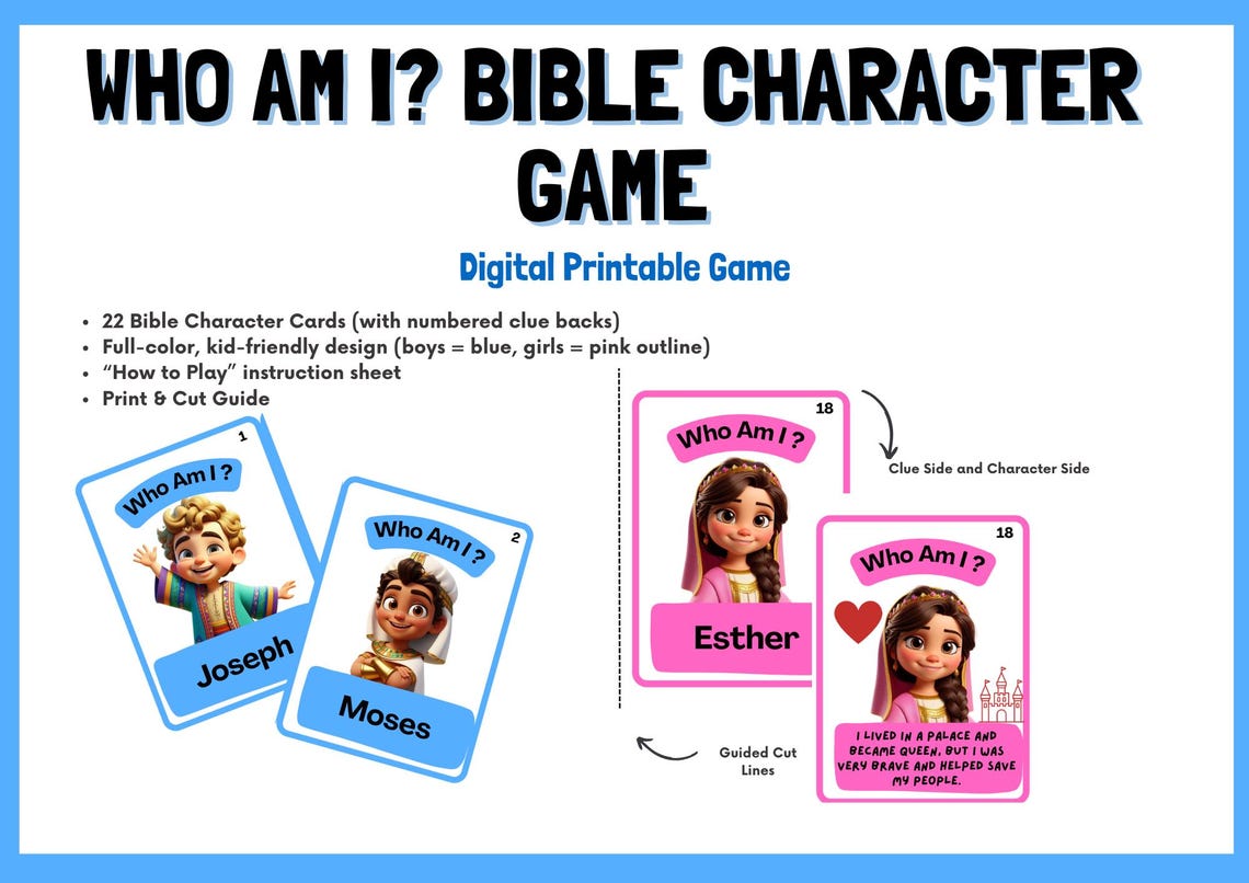 Who Am I? Bible Character Game | JW Kids Printable | Digital Convention ...