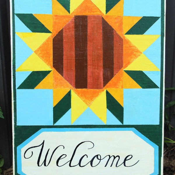 Sunflower Barn Quilt - Etsy