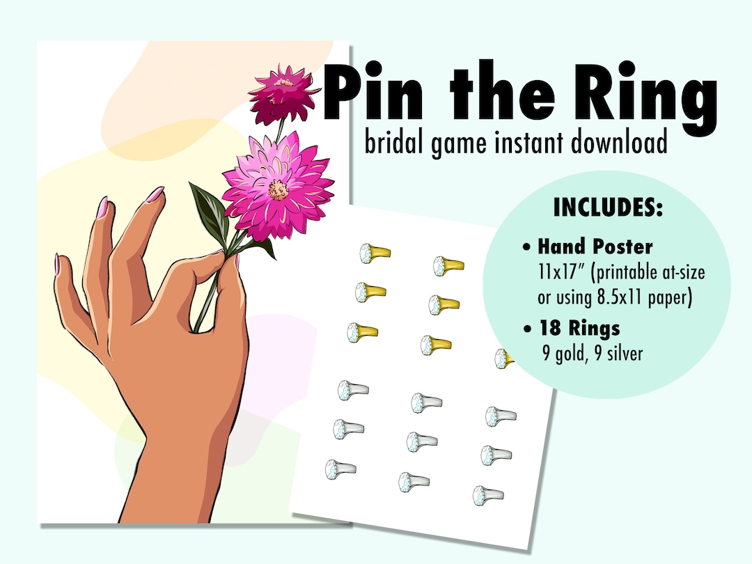 Tan Olive Skin Bridal Shower Instant Download Pin the Ring Party ...