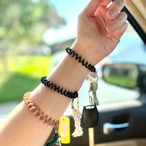 Custom Personalized Boho Elastic Car Key Wristlet Macrame Keychain ...