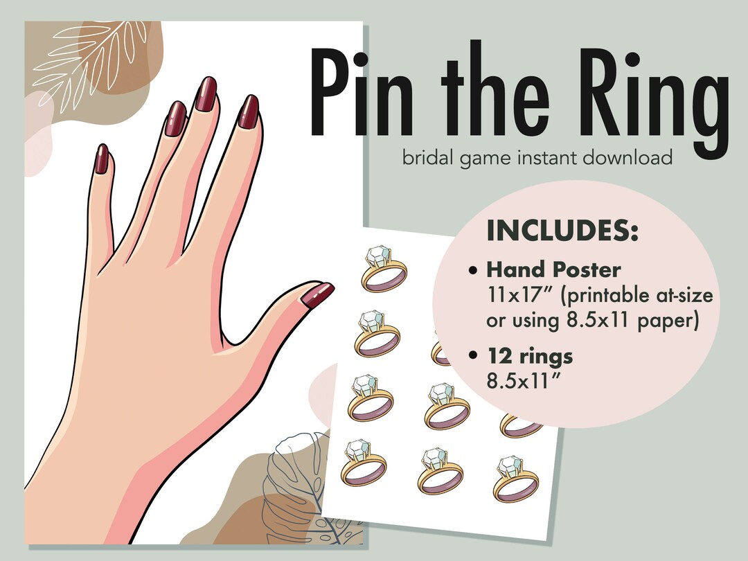 Light Skin Pin the Ring on the Finger Bridal Shower Engagement Party ...