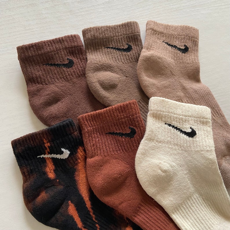 Custom Dyed Nike Ankle Socks - Fall Neutral Colors / Coffee Pack - Etsy
