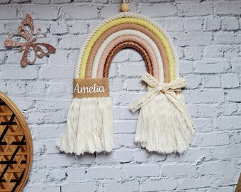 Large Hand Wrapped Macrame Rope Rainbow - Etsy
