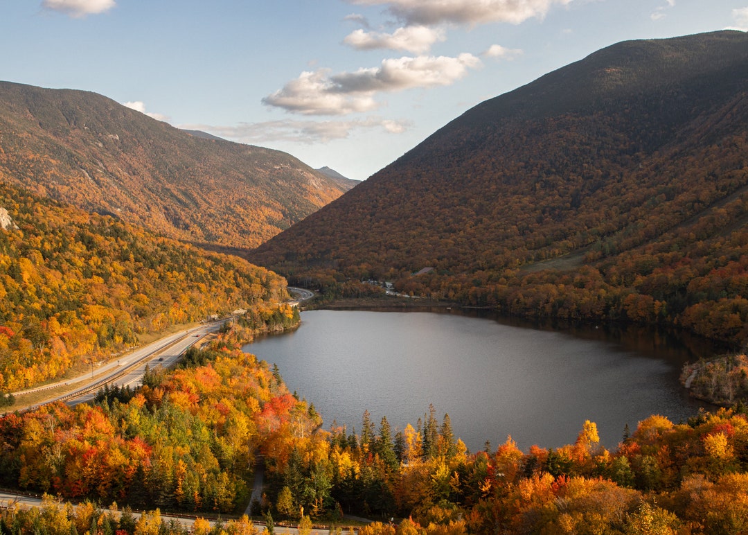 Artist Bluff View in Peak Fall Foliage, New Hampshire - Etsy