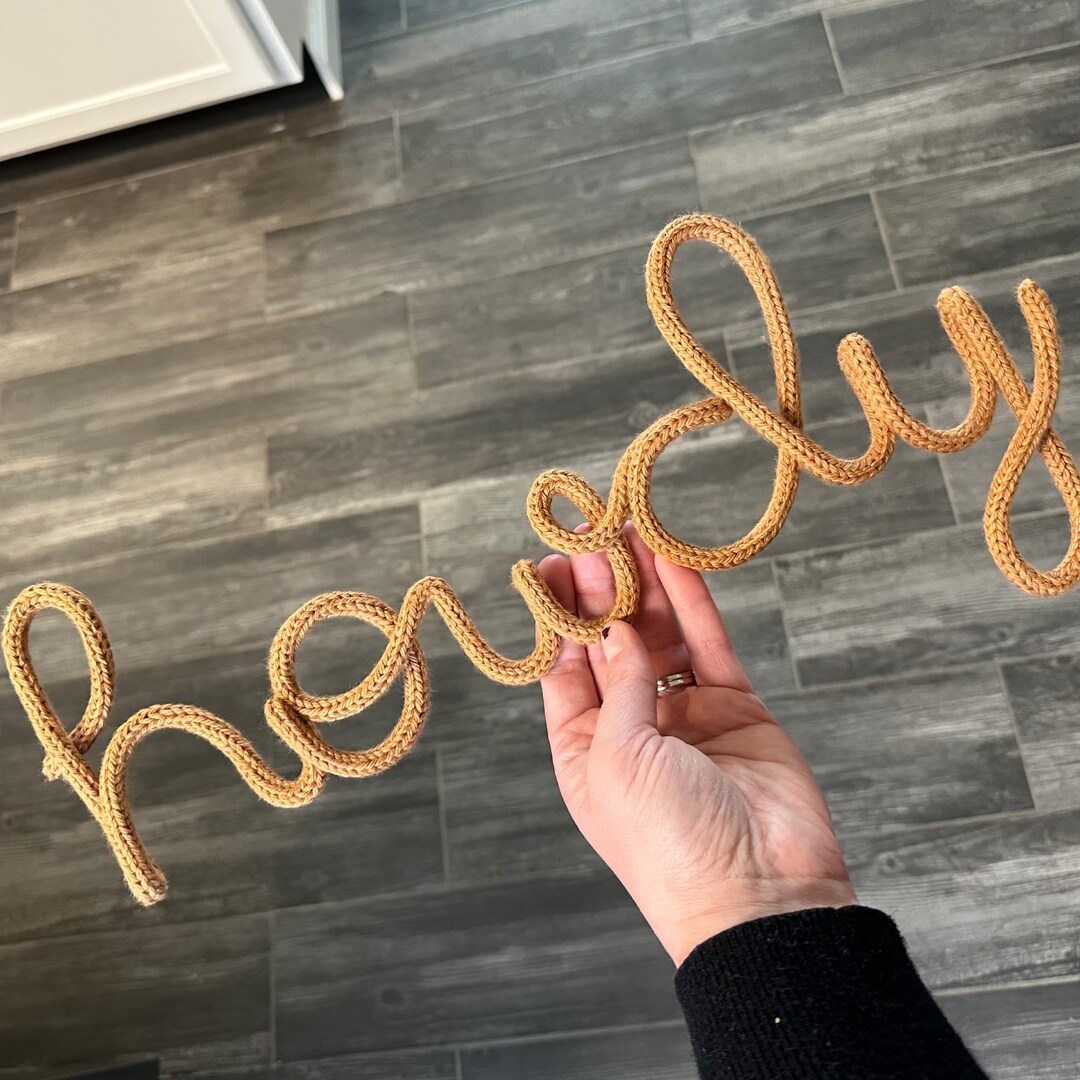 Howdy Knitted Wire Sign-nursery, Child's Room, Play Room Decor-kid's ...