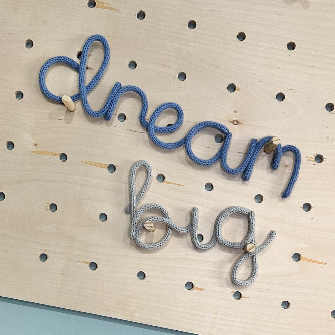 Dream Big Knitted Wire Sign-nursery, Child's Room, Play Room Decor-kid ...