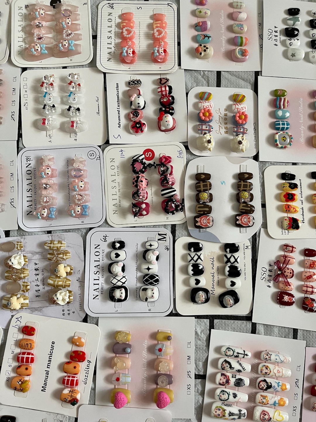 2 Setscute and Cartoon Onlys Mystery Box Nails Surprise Box Press on ...