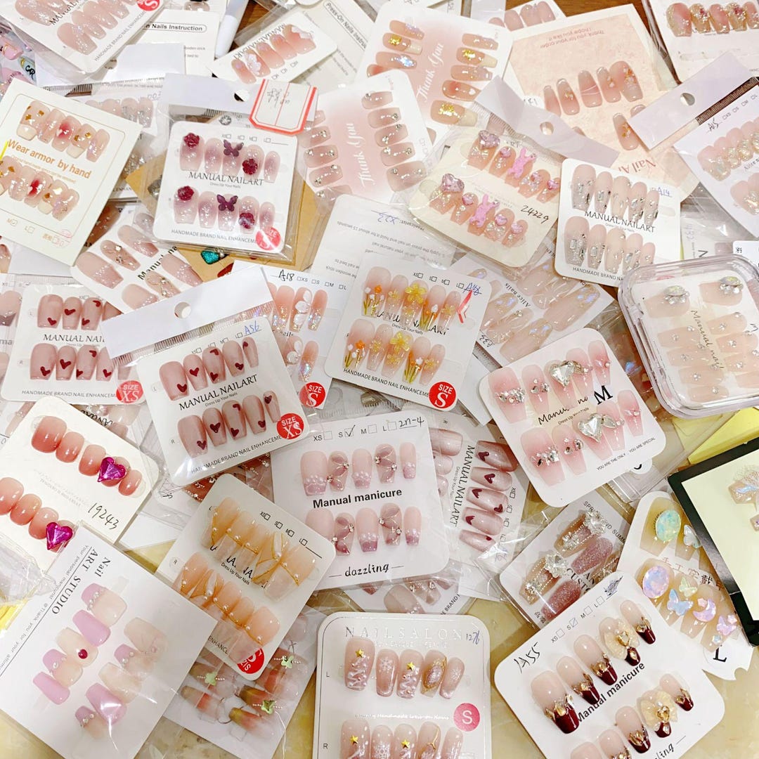 5 Sets Press on Nails Mystery Box Nails Surprise Box Press on Nails ...