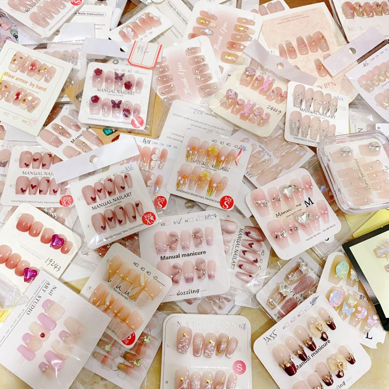 50 Sets Press on Nails Mystery Box Nails Surprise Box Press on Nails ...