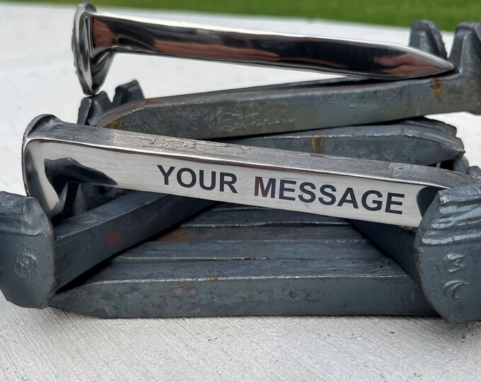 Personalized Engraved Railroad Spike, Cleaned, Sanded, Polished / Gift ...