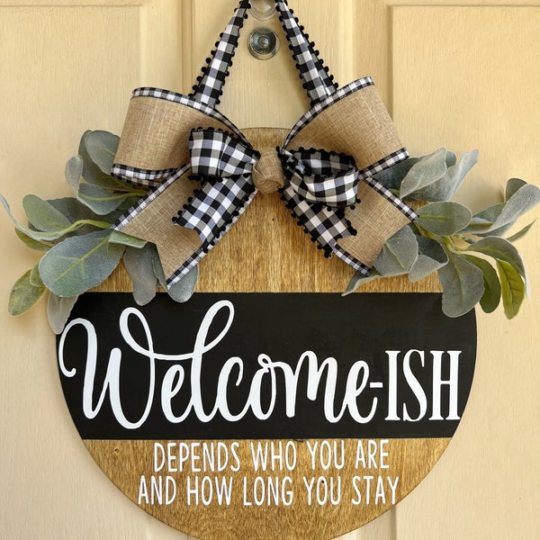 Decorative Round Door Sign - Etsy