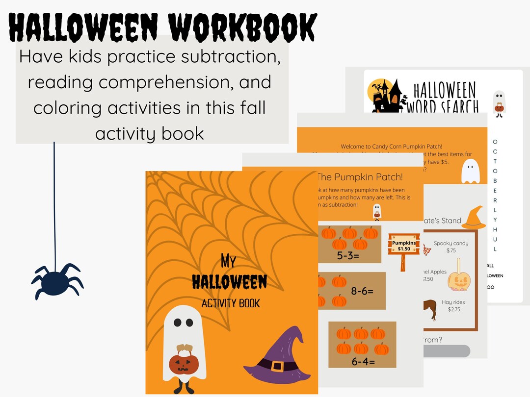 Halloween Workbook Activity Set - Etsy