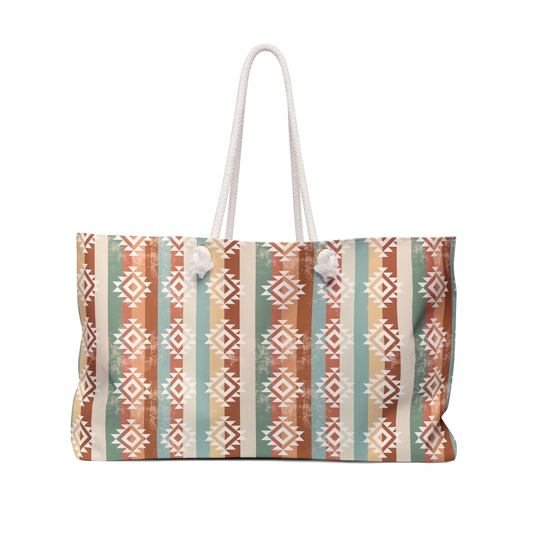 Brown and Cream Aztec Weekender Bag - Etsy