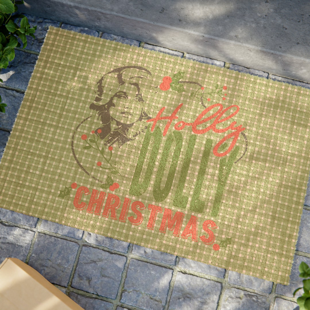 Holly Dolly Christmas Coir Mat - Etsy