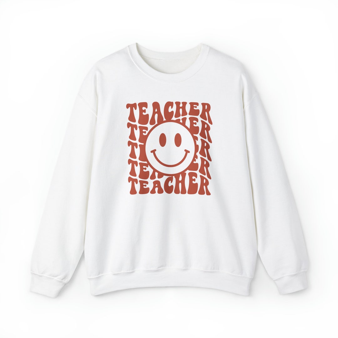 Retro Rust Colored Teacher With Smiley Face Unisex Heavy Blend ...