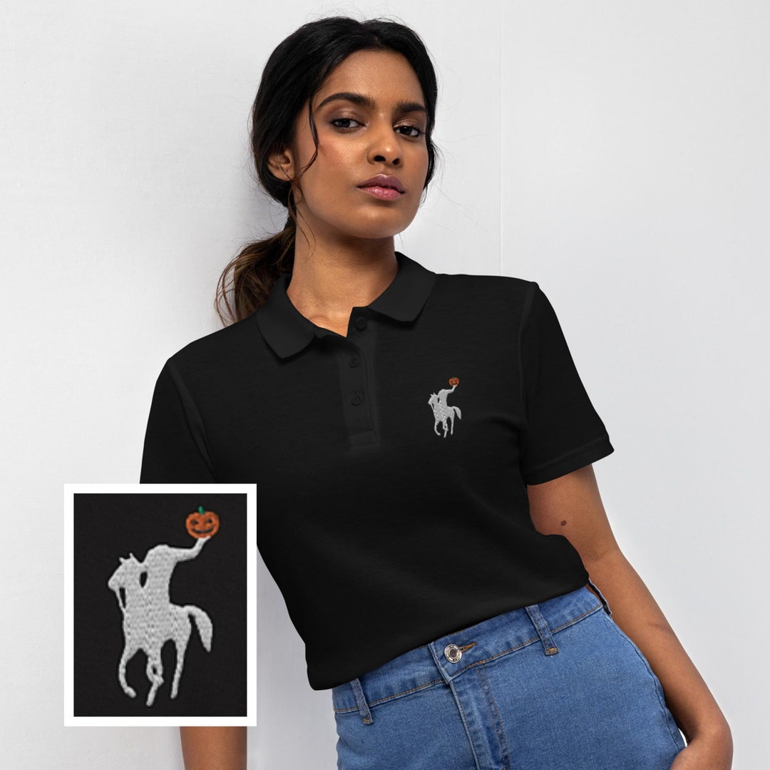 Headless Horseman Polo Shirt, Halloween Shirt for Women, Funny ...