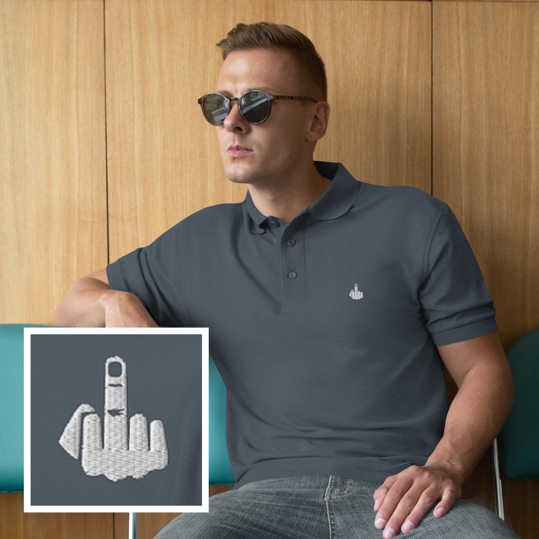 Funny Middle Finger Golf Polo Shirt, Flip the Bird T-shirt, Sarcastic ...