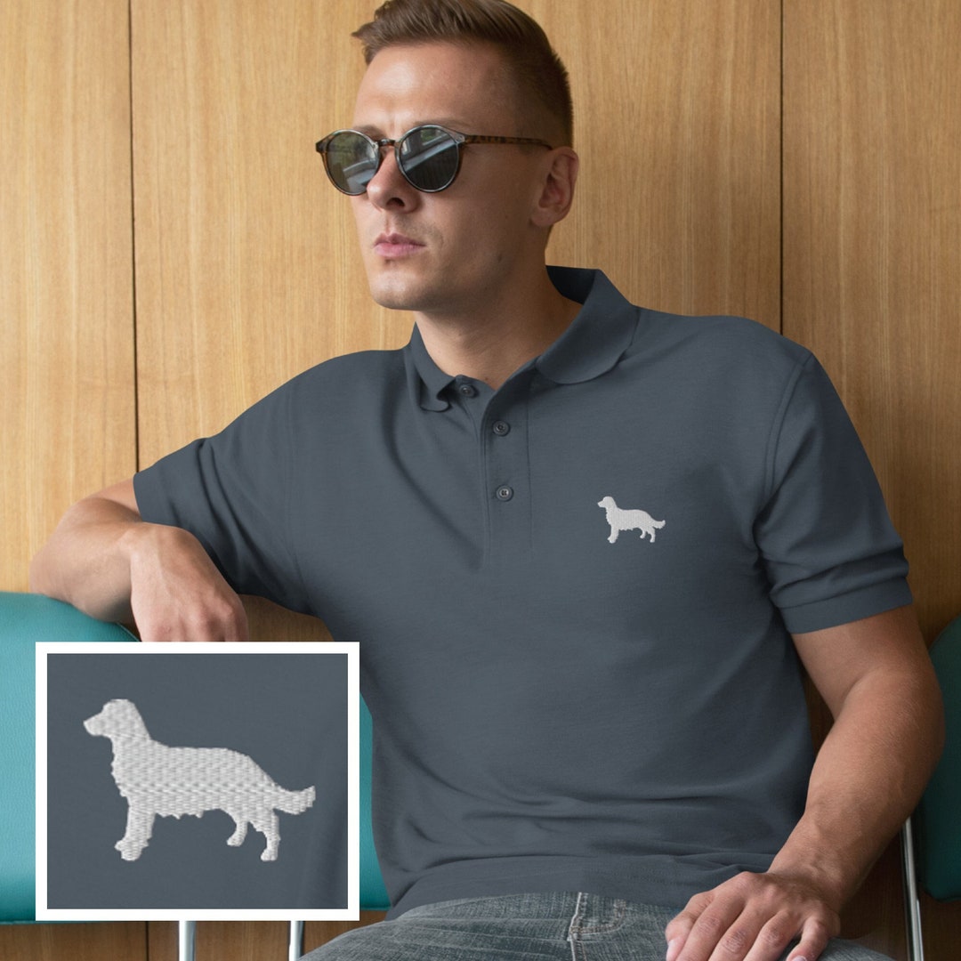 Golden Retriever Shirt, Men's Dog Polo Shirt, Gift for Golden, Dog Dad ...