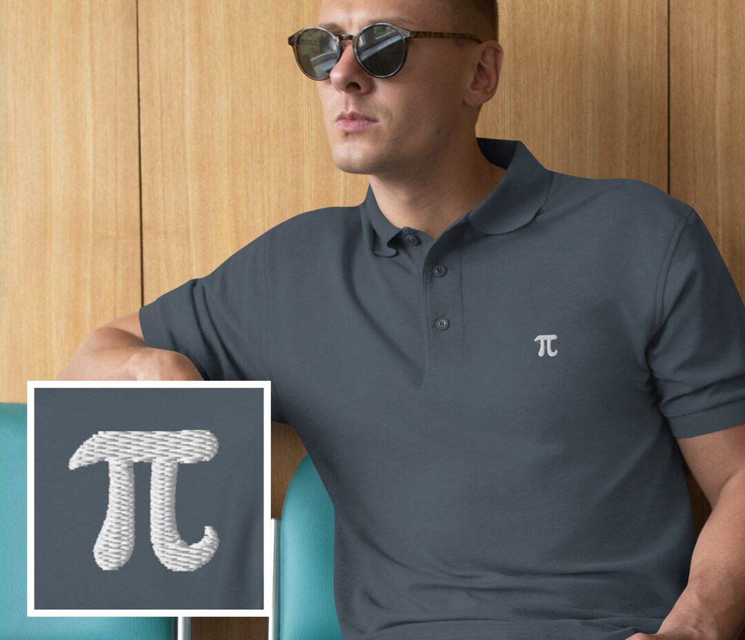 Pi Symbol Polo Shirt, Men's Pi Day Math Golf Shirt, Funny Math Shirt ...