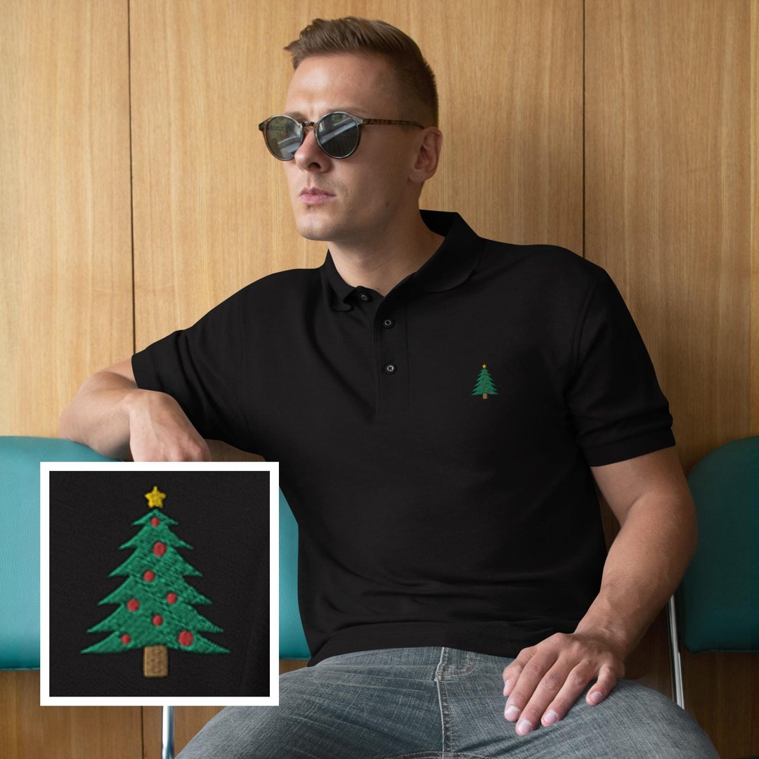 Christmas Tree Polo Shirt, Funny Xmas Shirt for Him, Men's Christmas ...