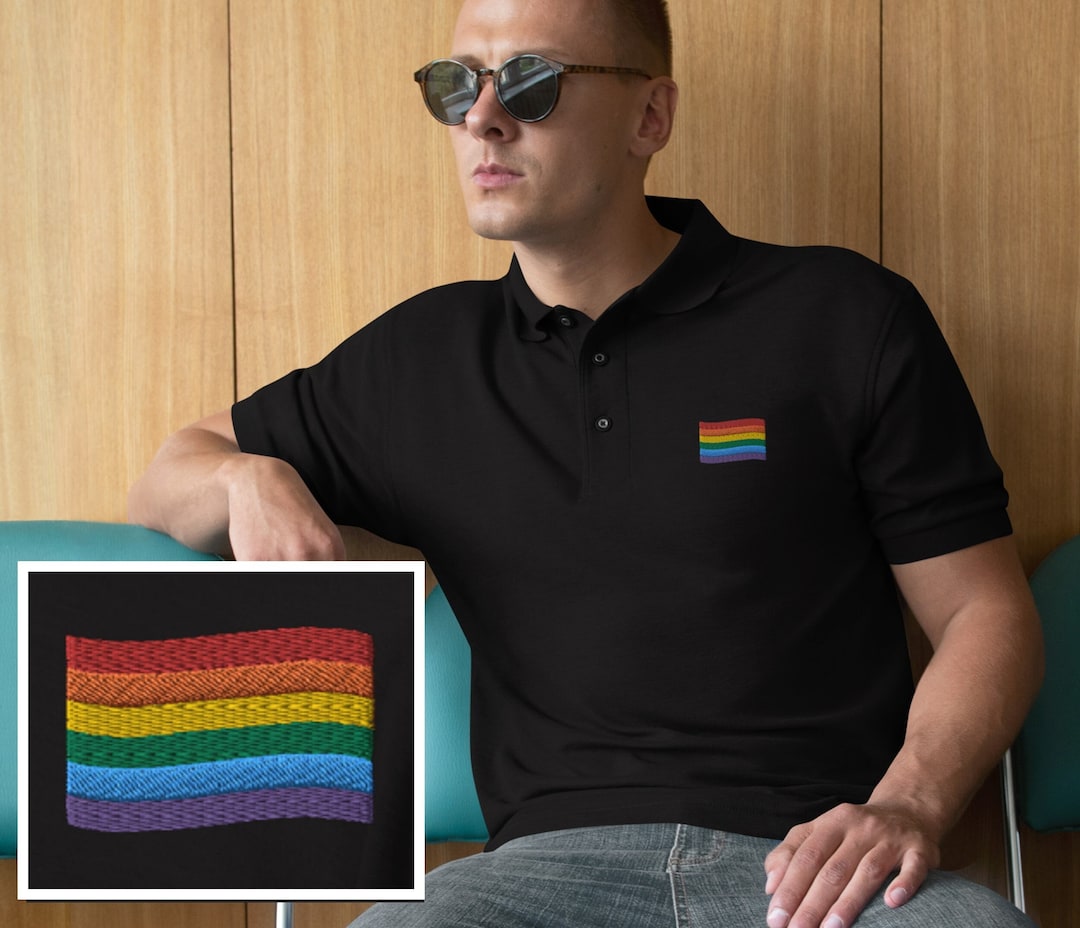 Pride Flag Shirt, Pride Polo, Rainbow Flag Shirt, LGBT Flag Shirt, Gay ...