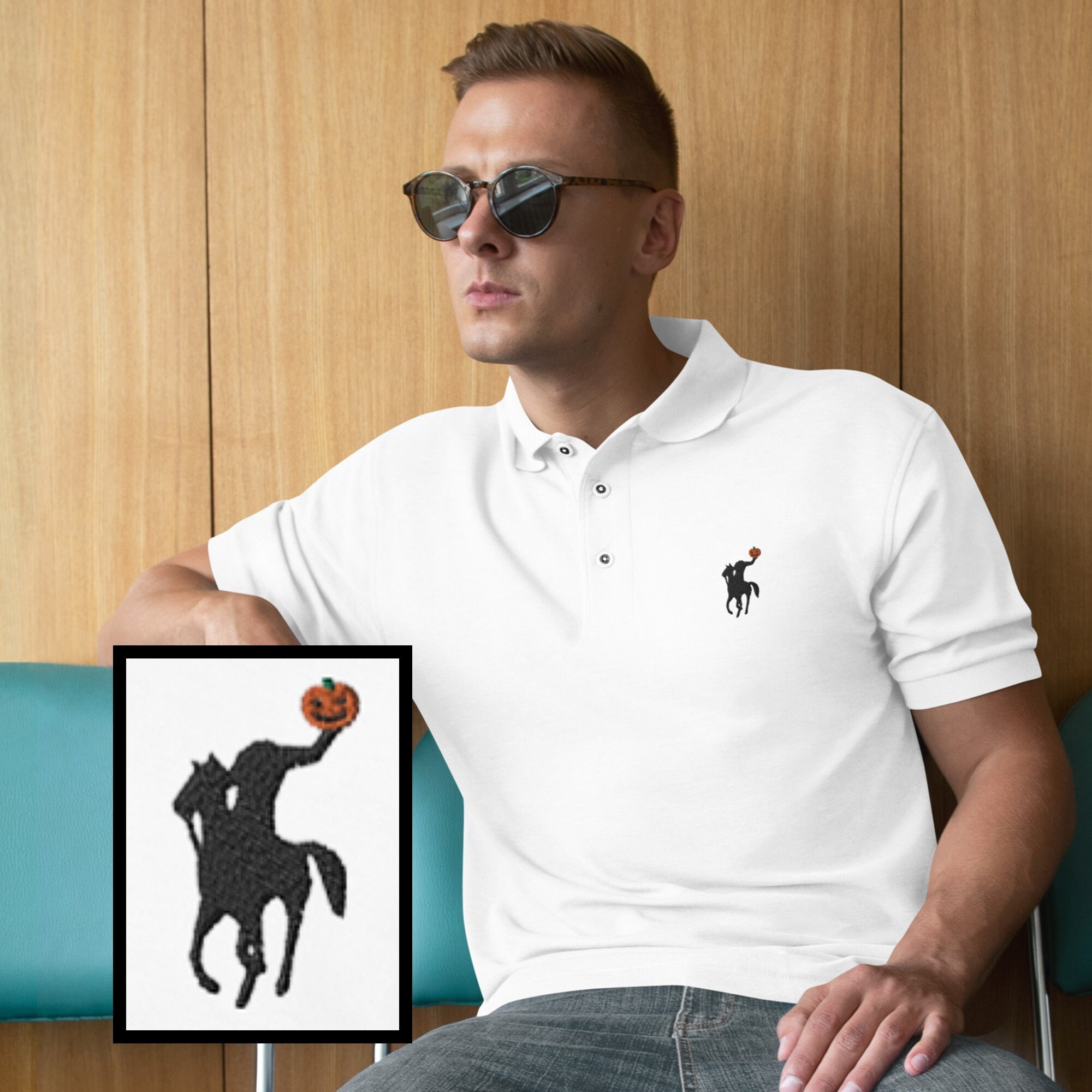 Headless Horseman Polo Shirt, Halloween Shirt for Men, Funny Halloween ...