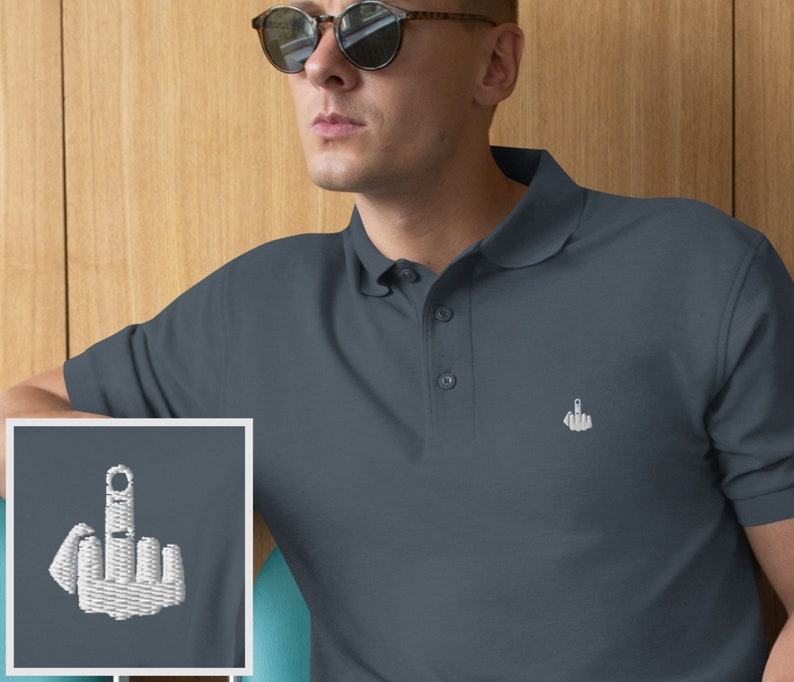 Funny Middle Finger Golf Polo Shirt Flip the Bird Golf Polo - Etsy