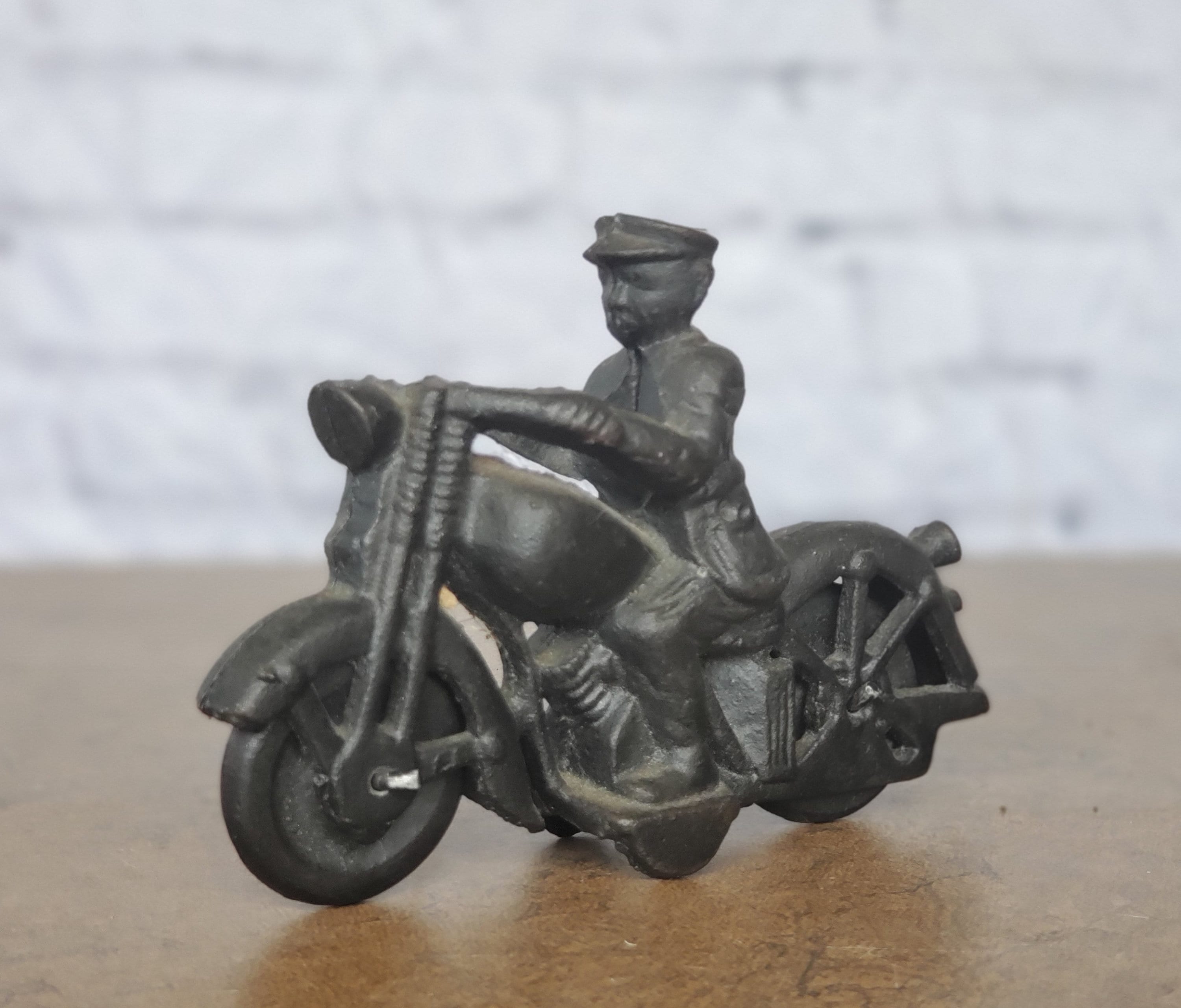 Vintage Cast Iron Motorcycle With Patrolman - Etsy