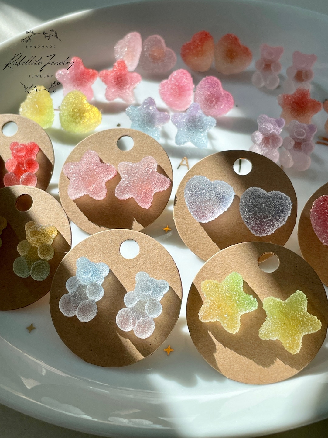 Sour Candy Ear Studs, Candy Bear Ear Studs, Gummy Earrings, Gummy Bear ...