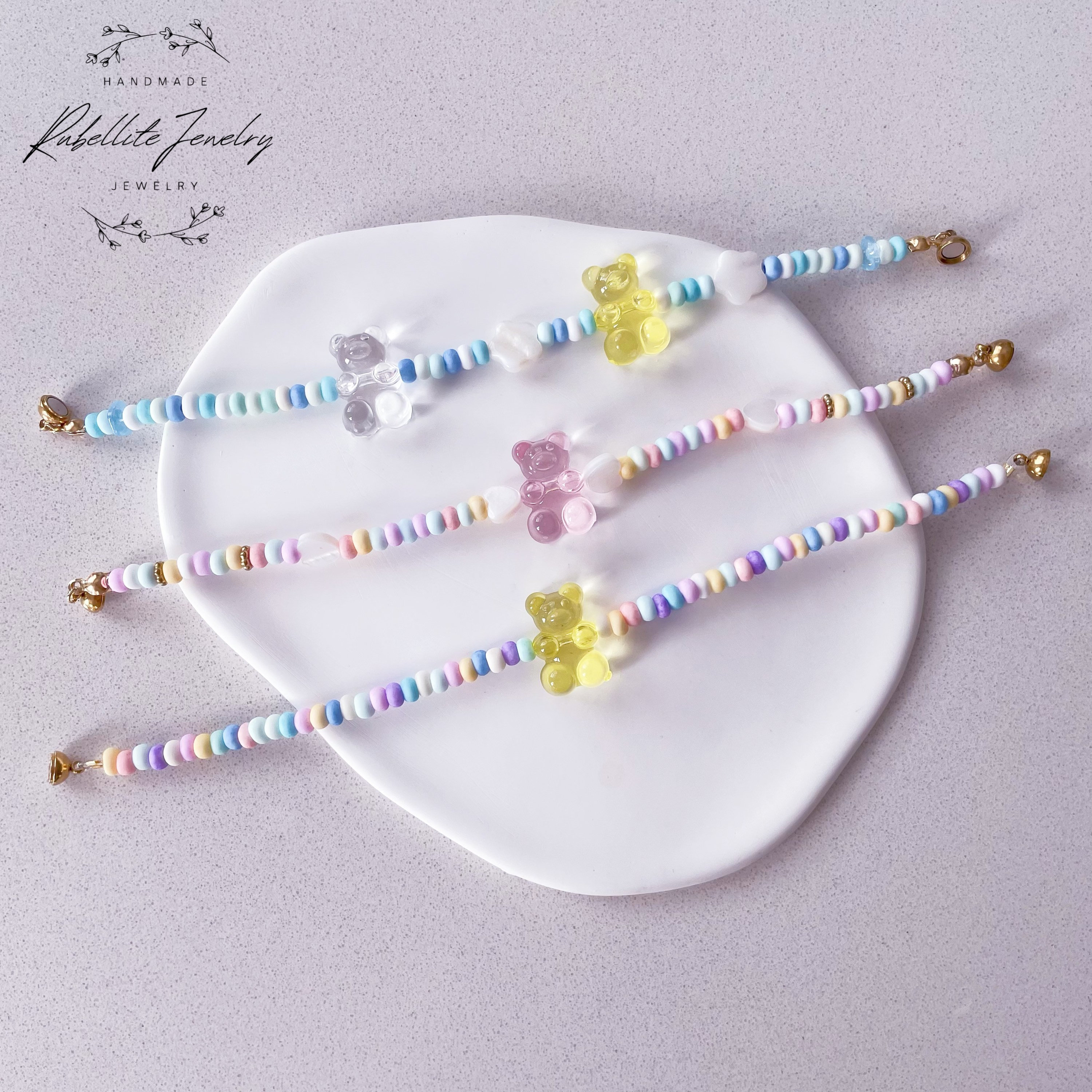 Pastel Gummy Bear Bracelets Cute Bracelets Yummy Sweet Candy Bracelets ...