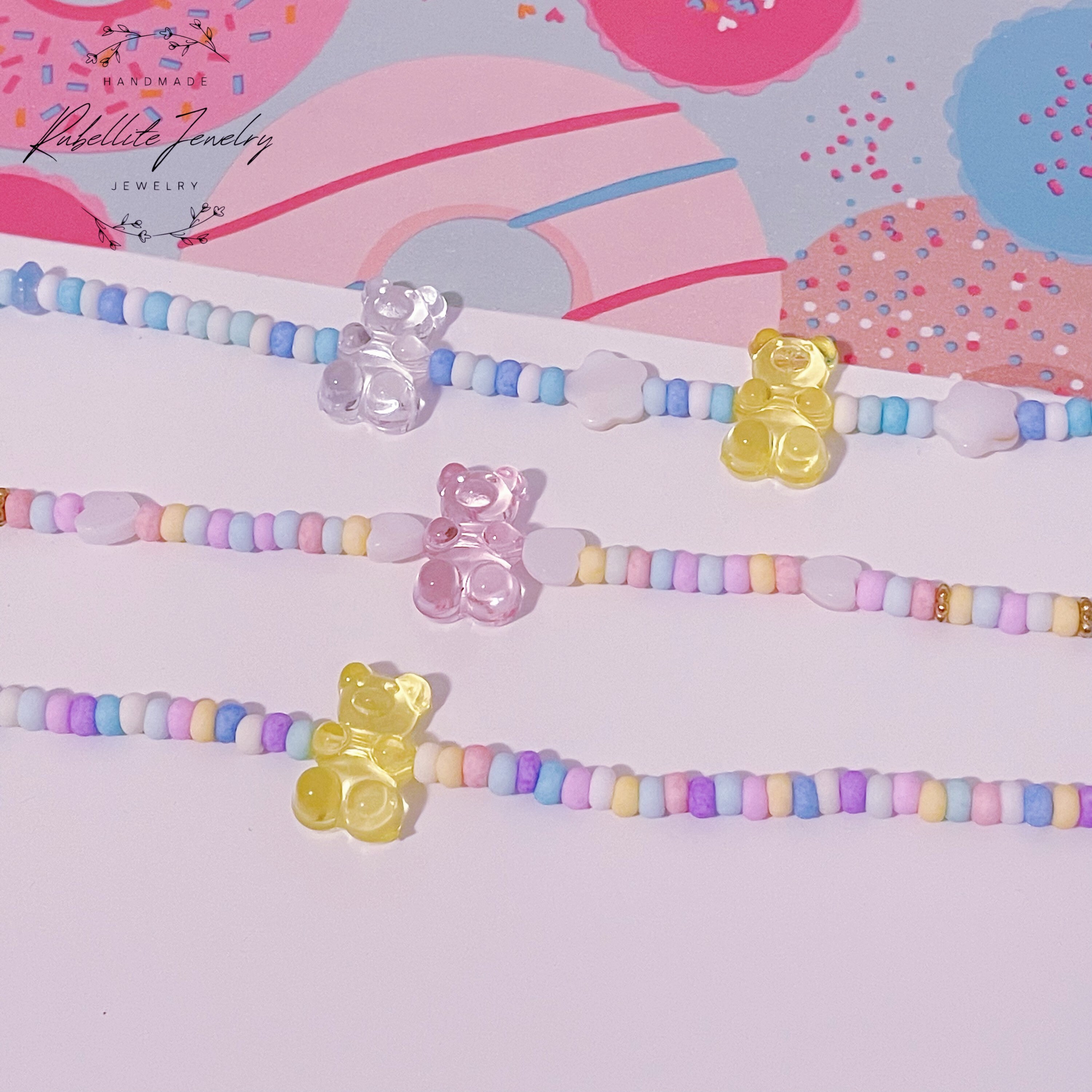 Pastel Gummy Bear Bracelets Cute Bracelets Yummy Sweet Candy Bracelets ...