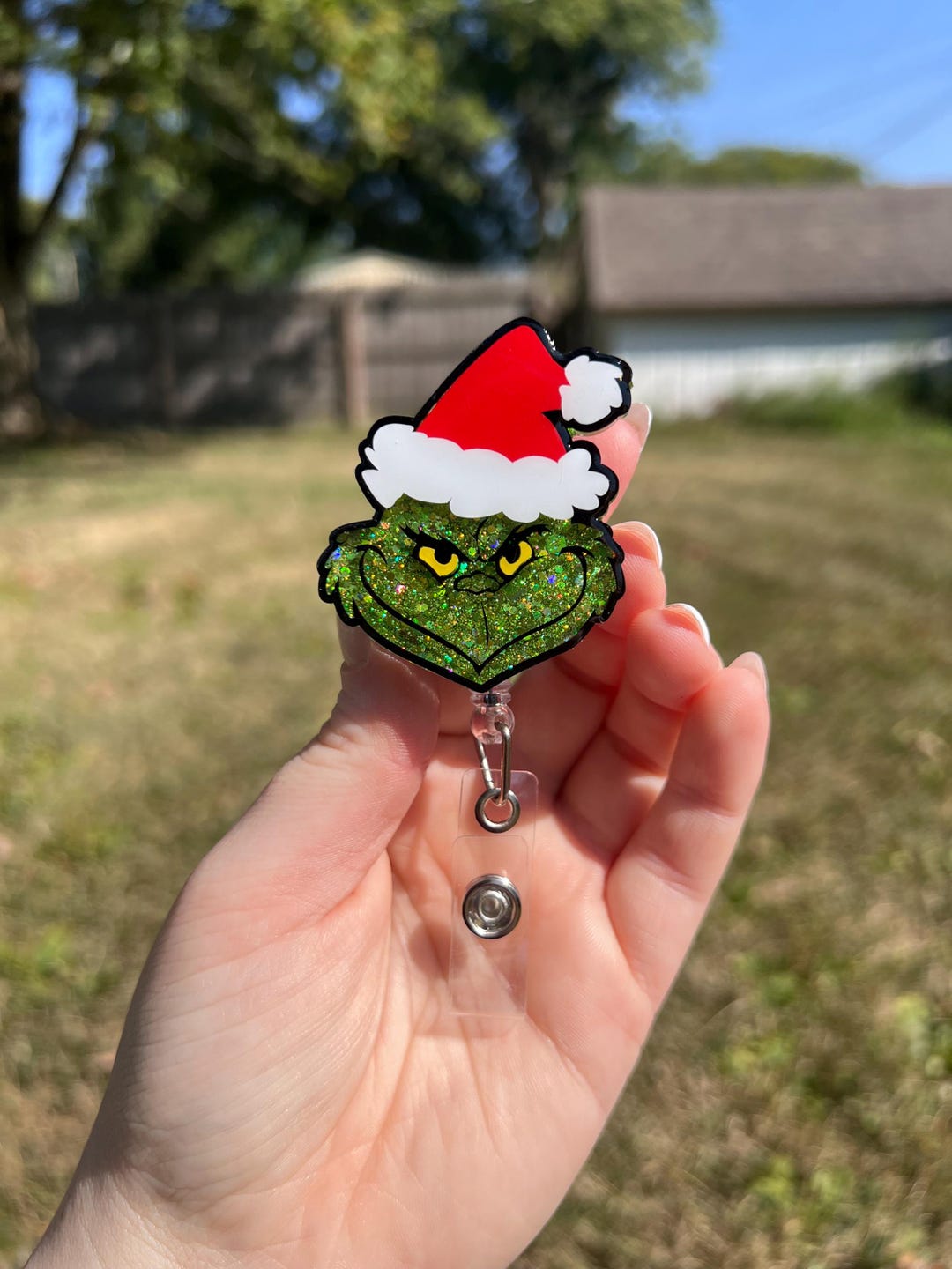 Mean Green Christmas Character Interchangeable Badge Reel - Etsy