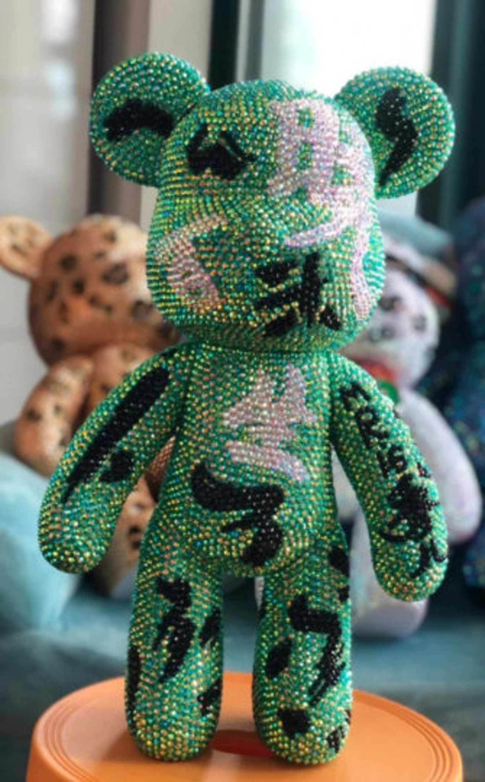 Handmade Teddy Bear Rhinestone Figurine, Diamond Bear Figurine, 5D ...