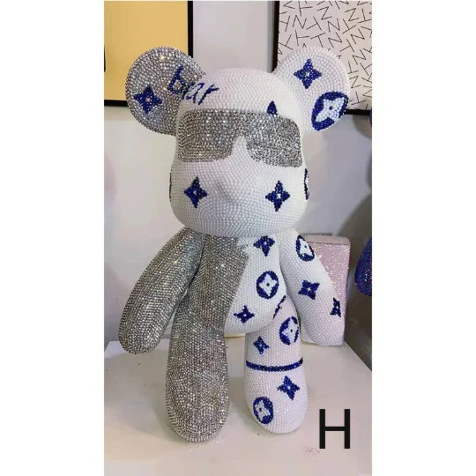 Custom Design Handmade Rhinestone Bear Brick Figurine, Diamond Bling ...
