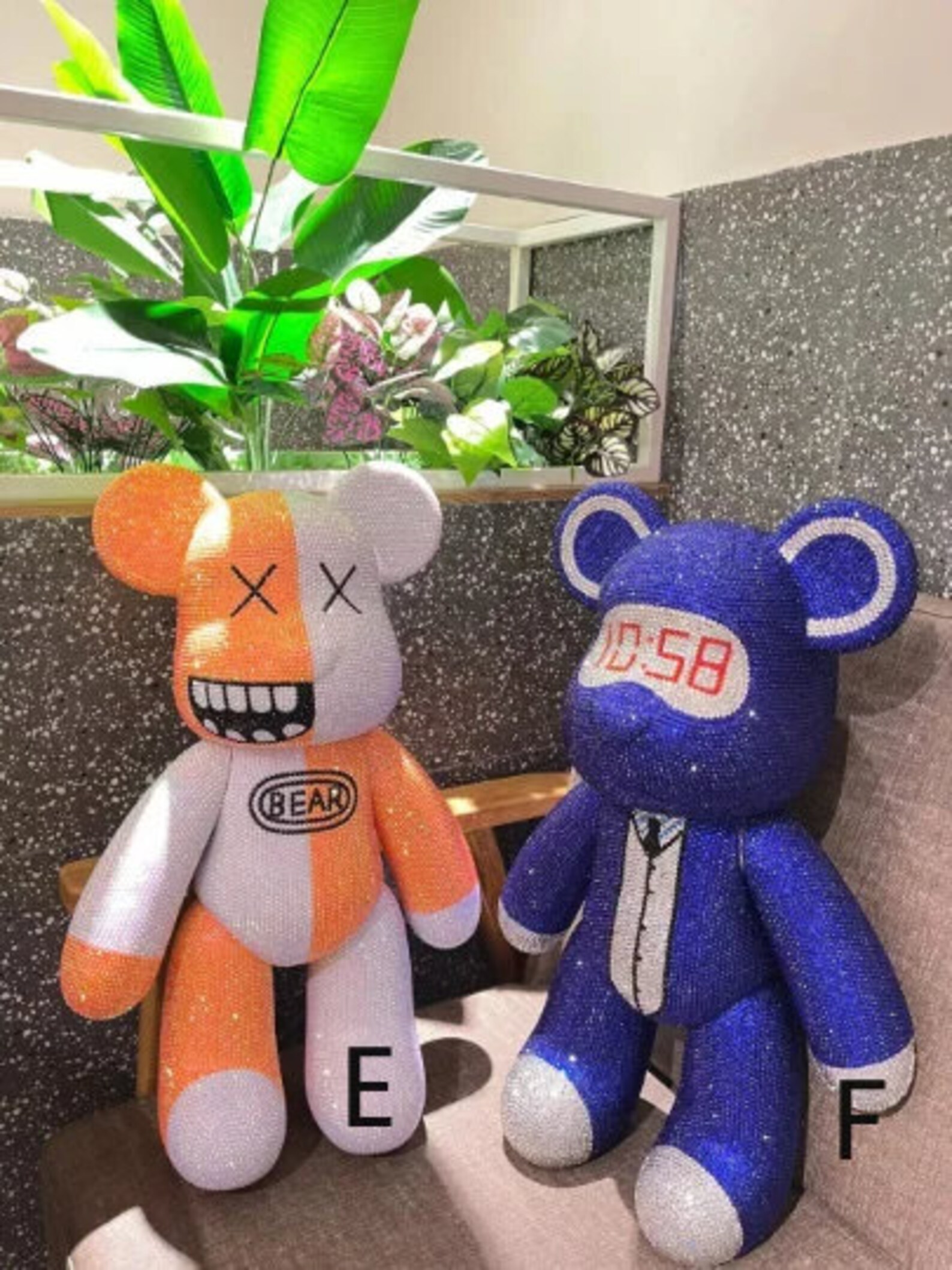 Custom Design Handmade Rhinestone Bear Brick Figurine, Diamond Bling ...