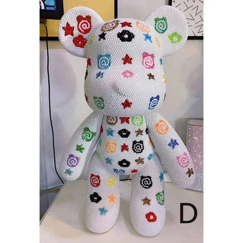 Custom Design Handmade Rhinestone Bear Brick Figurine, Diamond Bling ...
