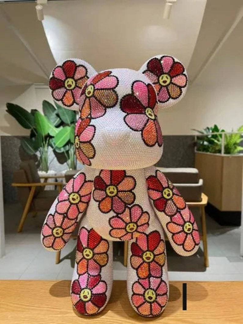 Custom Design Handmade Rhinestone Bear Brick Figurine, Diamond Bling ...